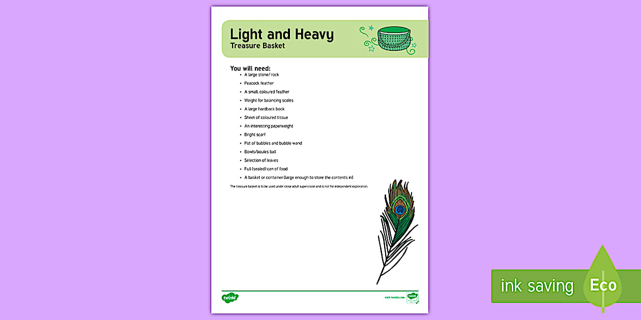 Light and Heavy Treasure Basket Ideas
