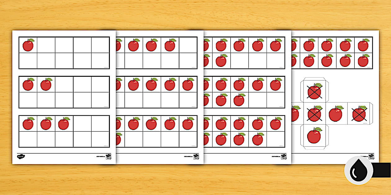 1 More, 1 Less 10-Frame Apple Activity (teacher made)