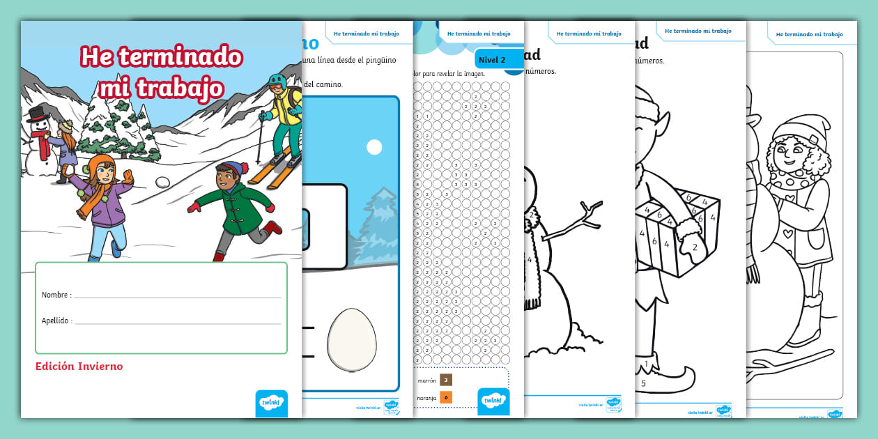 Cuadernillo: He terminado mi trabajo - Invierno 4 - Twinkl