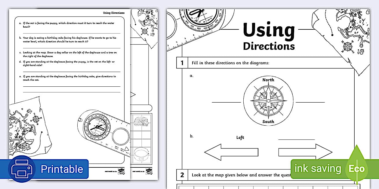 Using Directions Activity Sheet (teacher made) - Twinkl