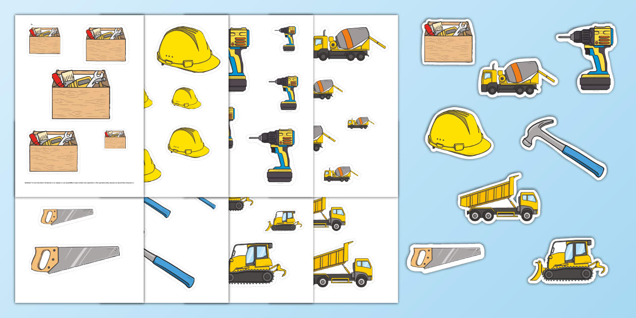 👉 Construction-Themed Size Ordering Worksheets - Twinkl