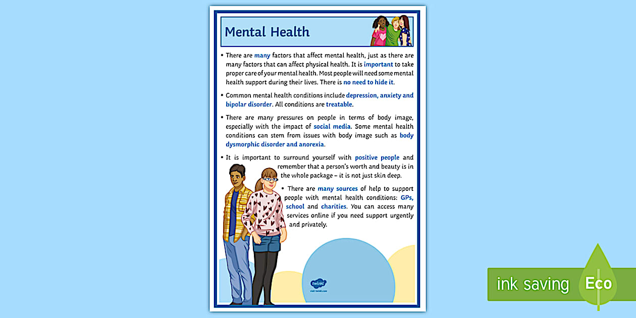 Humanities Display (PSHE): Mental Health A4 Display Poster