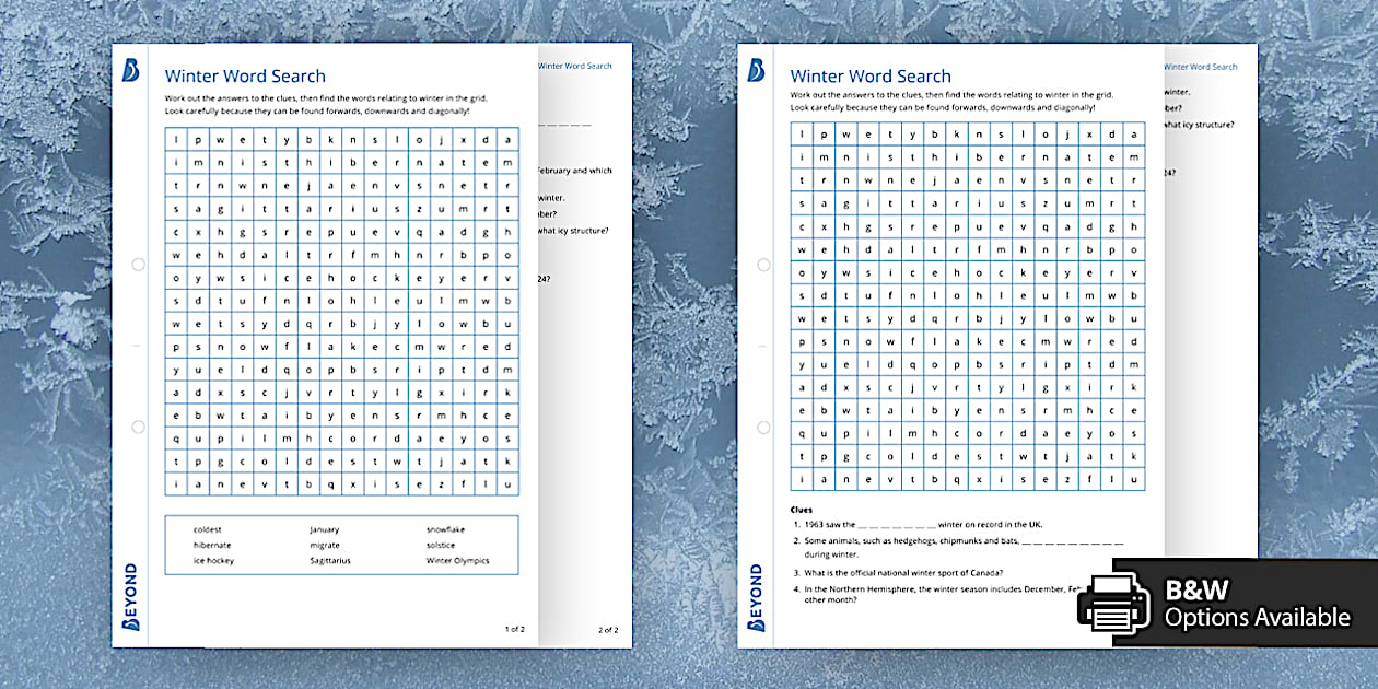 Winter Word Search (teacher made) - Twinkl