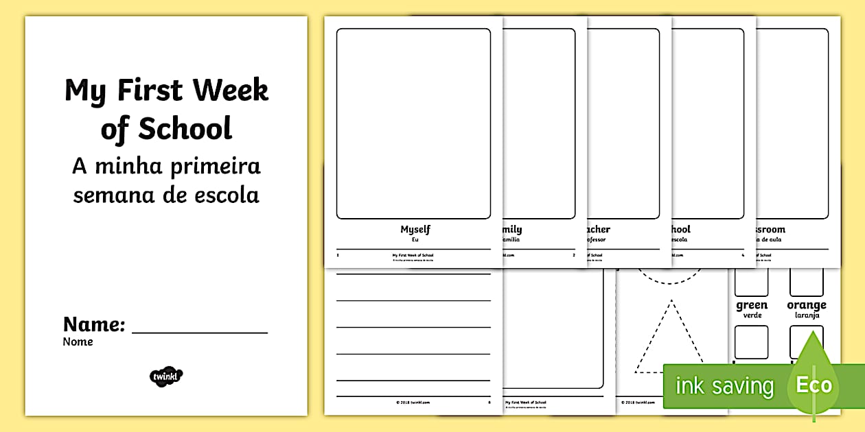 My First Week Activity Booklet - English/Portuguese - Twinkl