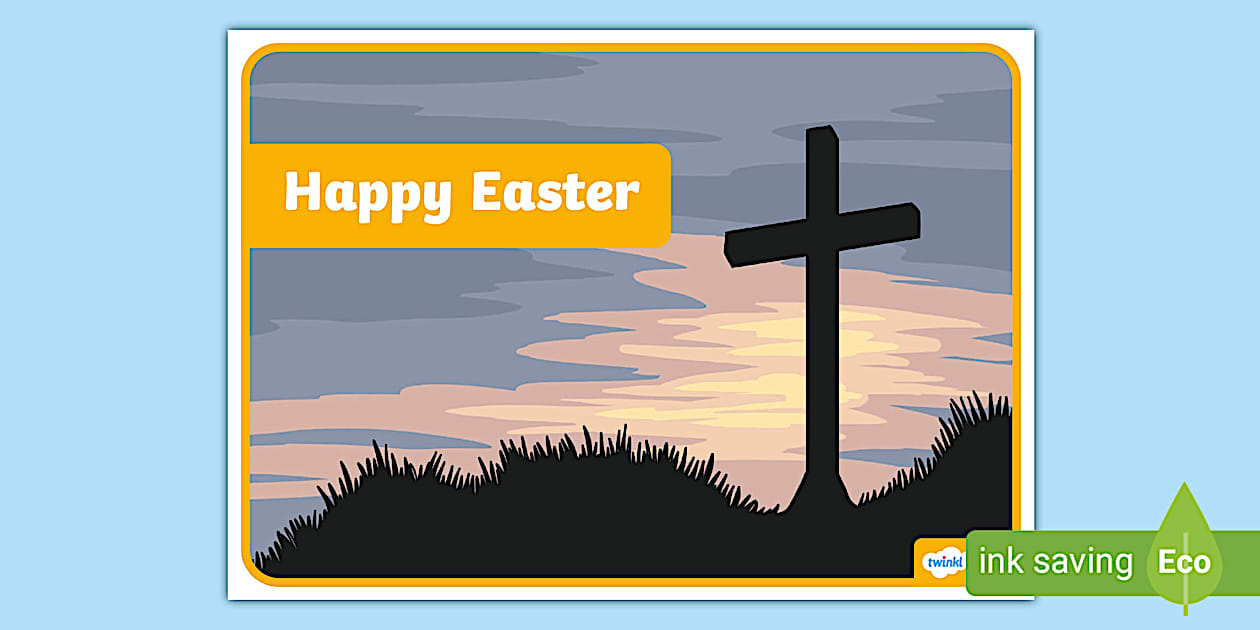 Happy Easter Christianity Poster A4 (teacher made) - Twinkl