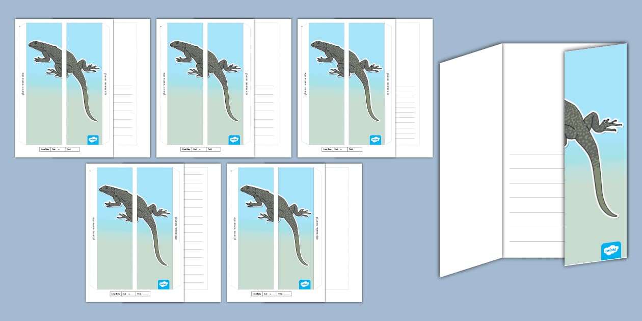 Lizard Folding Writing Template (creat de profesori)