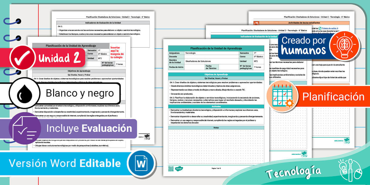 Planificación | Tecnología | 6° Básico | Unidad 2