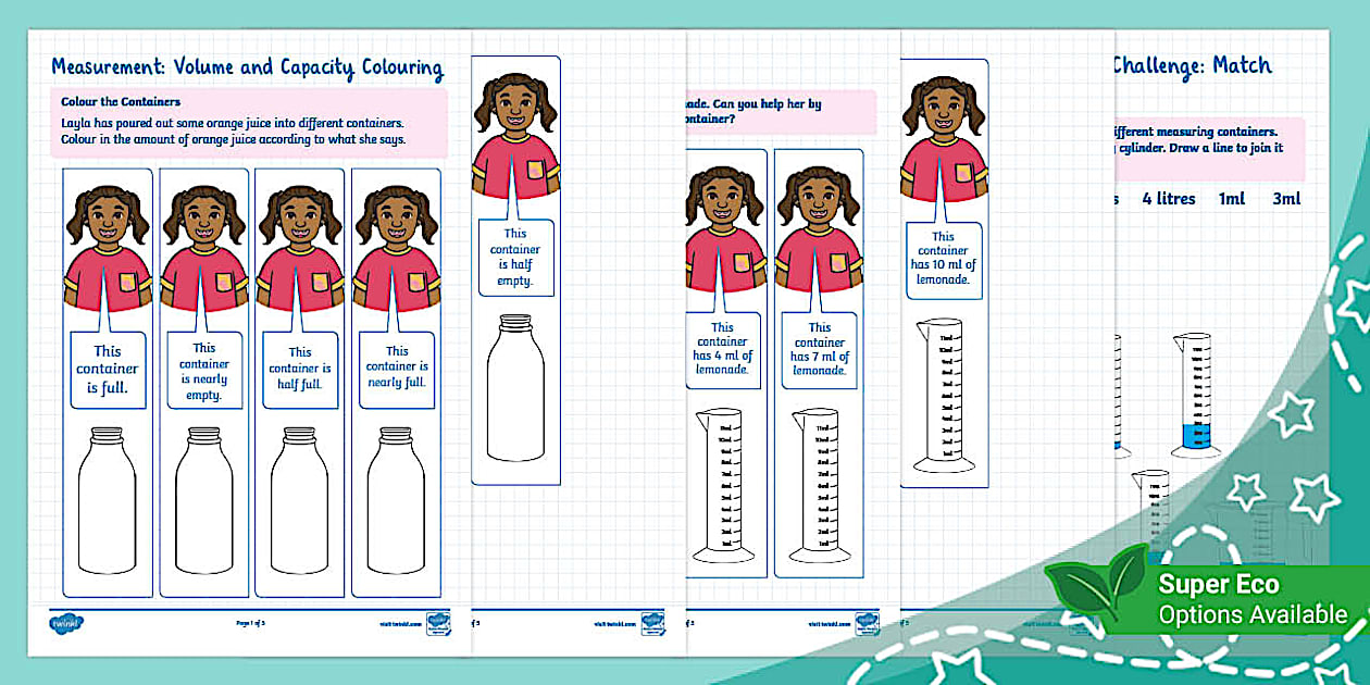 Measurement: Volume and Capacity Colouring (Ages 5 - 6)