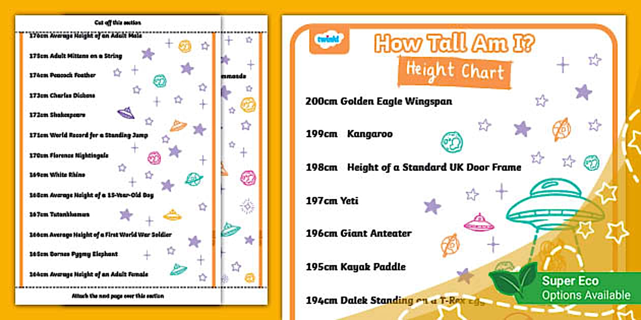 How Tall Am I? Height Chart (teacher made) - Twinkl
