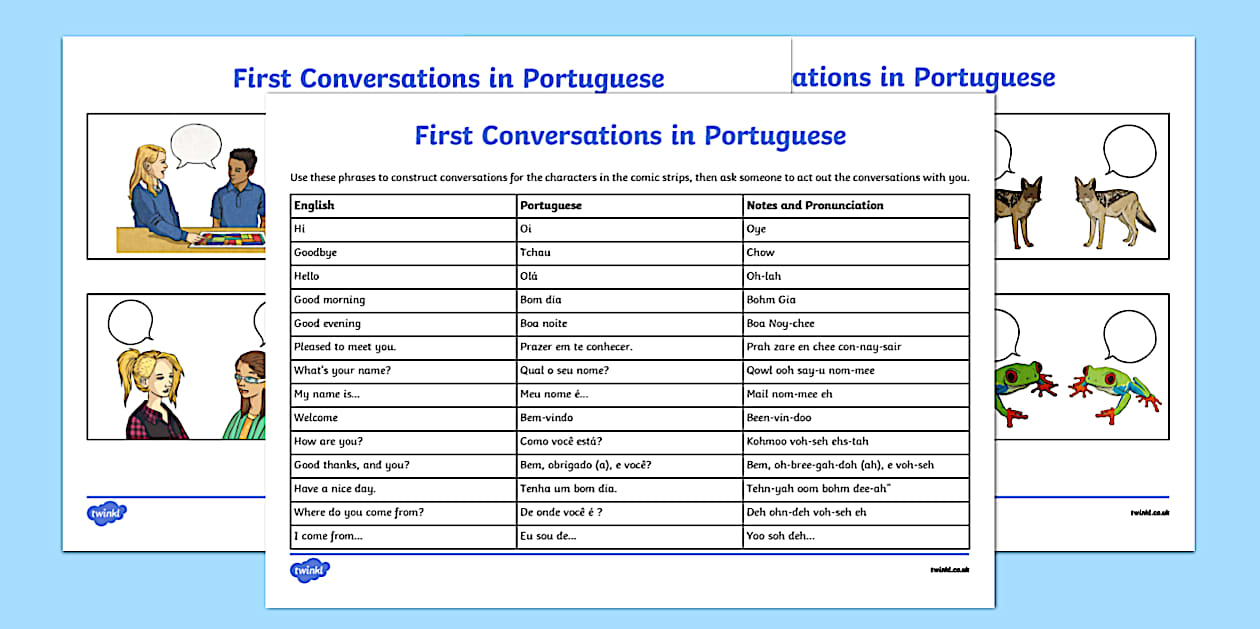 Portuguese Greeting Worksheet (teacher made) - Twinkl