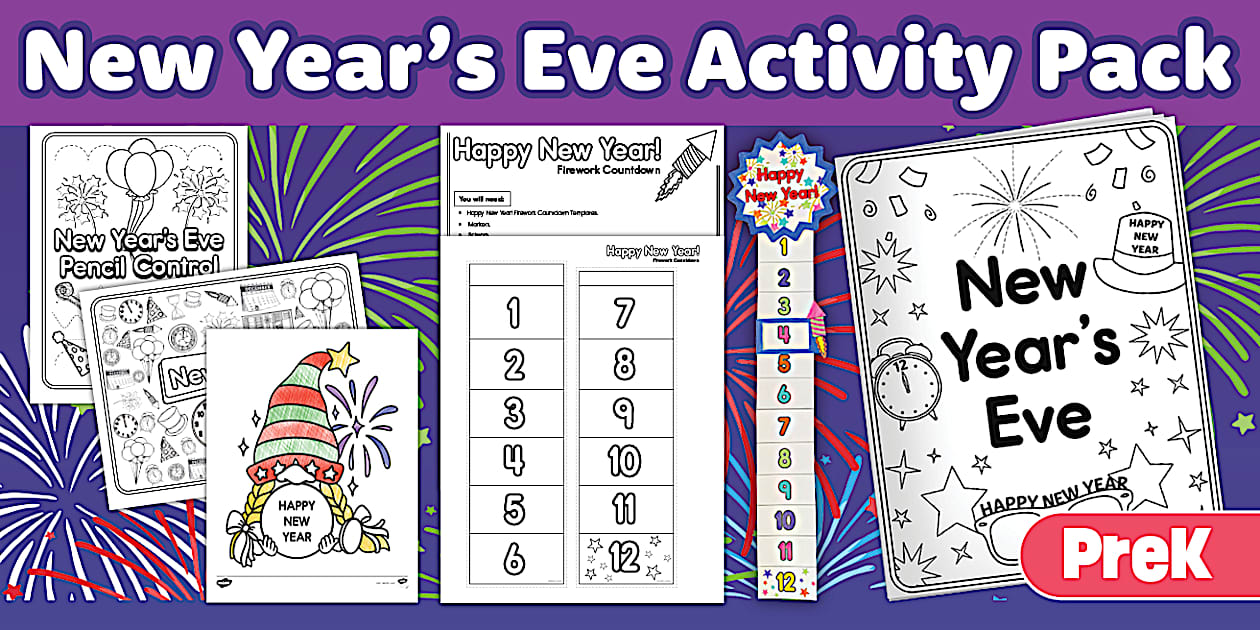 PreKindergarten New Year's Eve Activity Pack