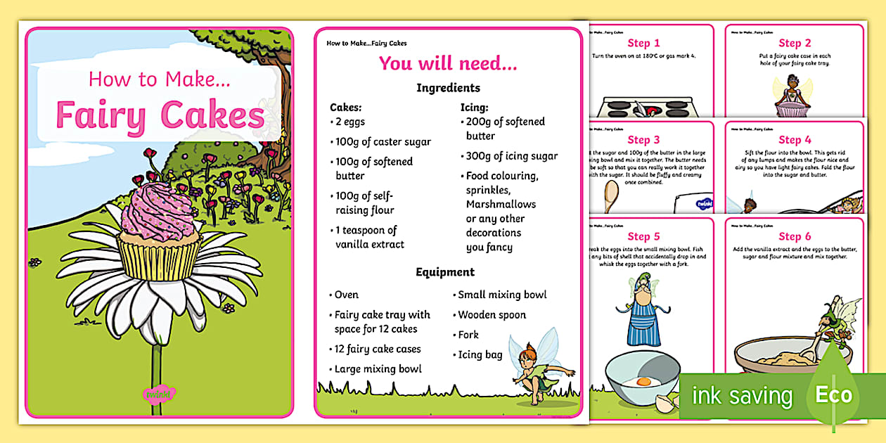 Fairy Cake Recipe (teacher made) - Twinkl