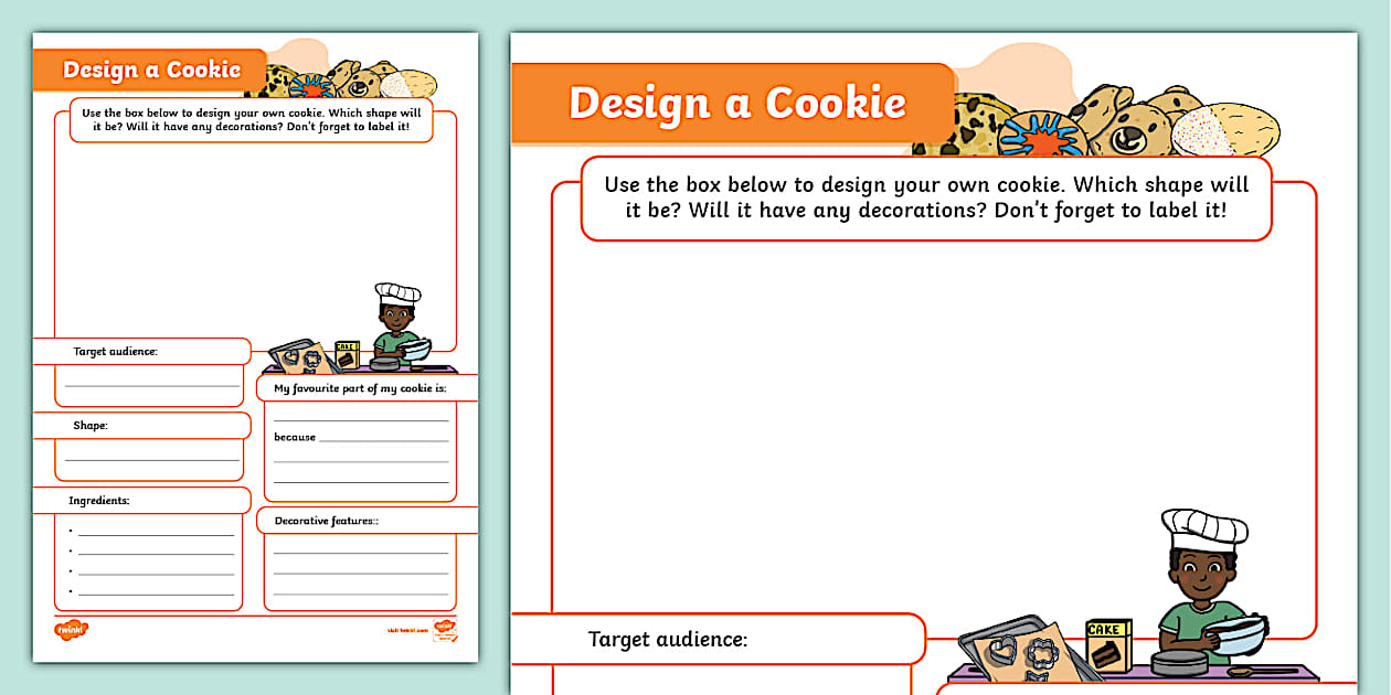 Design Your Own Cookie Activity Sheet (teacher made)
