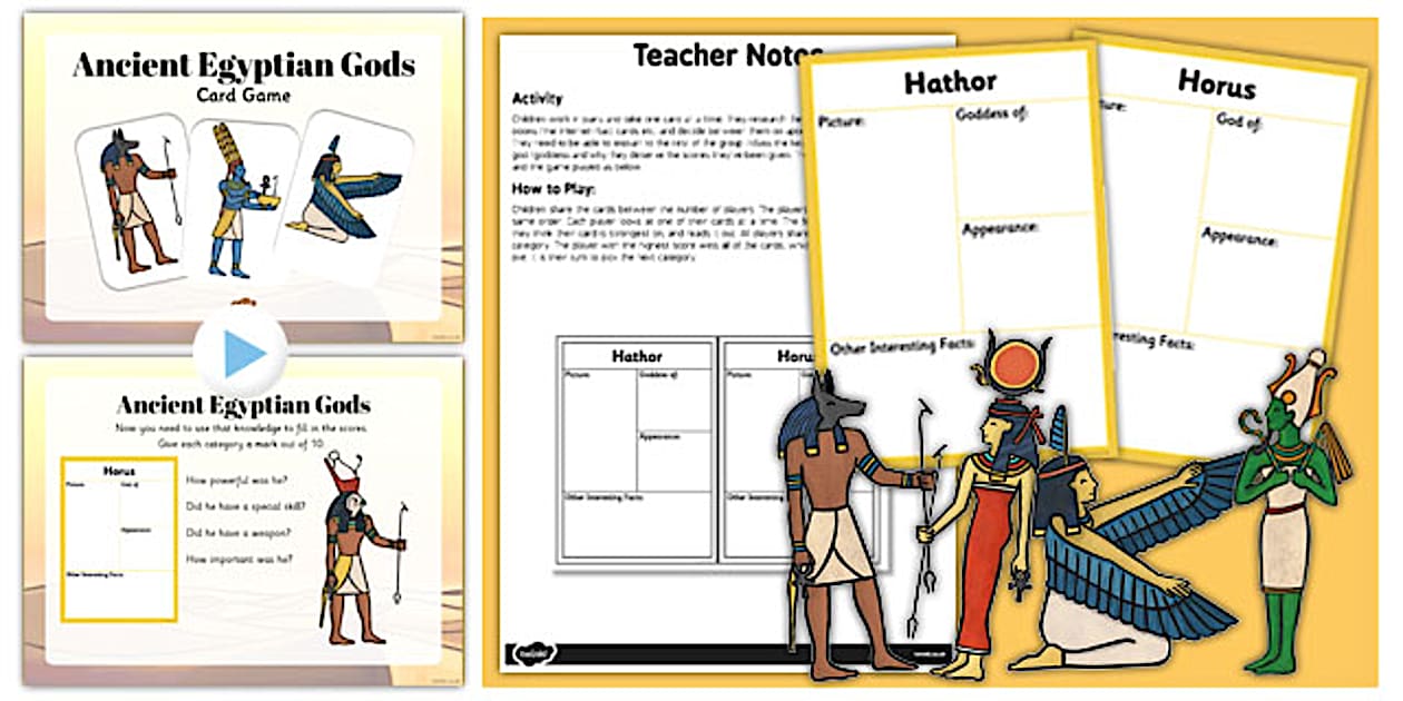 Editable Ancient Egyptian Gods Information Cards Teaching Pack