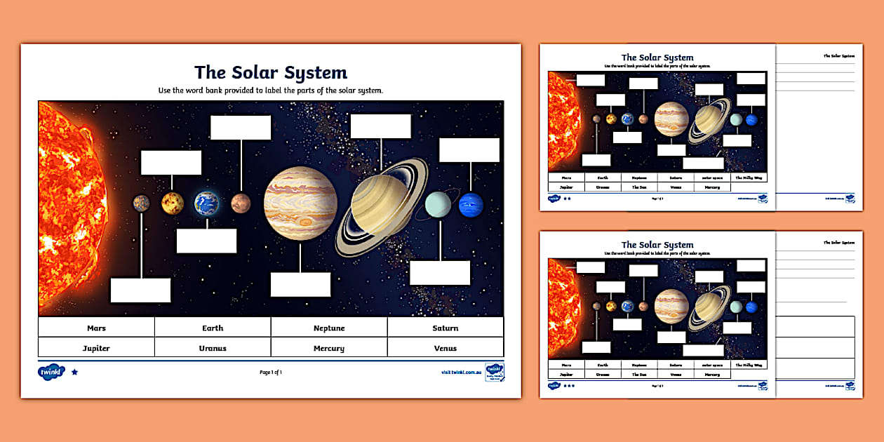 Labelling the Planets of the Solar System Worksheets