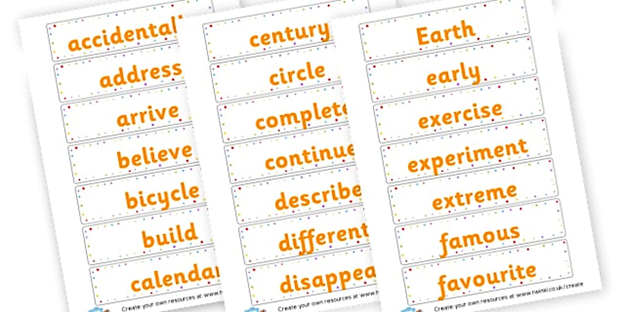 Yr 3 Spellings cards (teacher made) - Twinkl