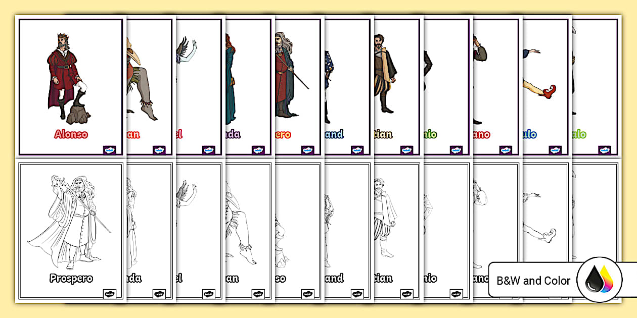 The Tempest by William Shakespeare Character Posters