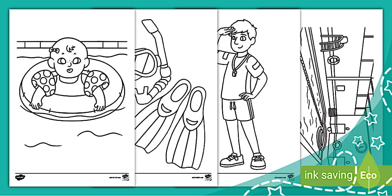 My First Swimming Pool Colouring Pack (Teacher-Made)