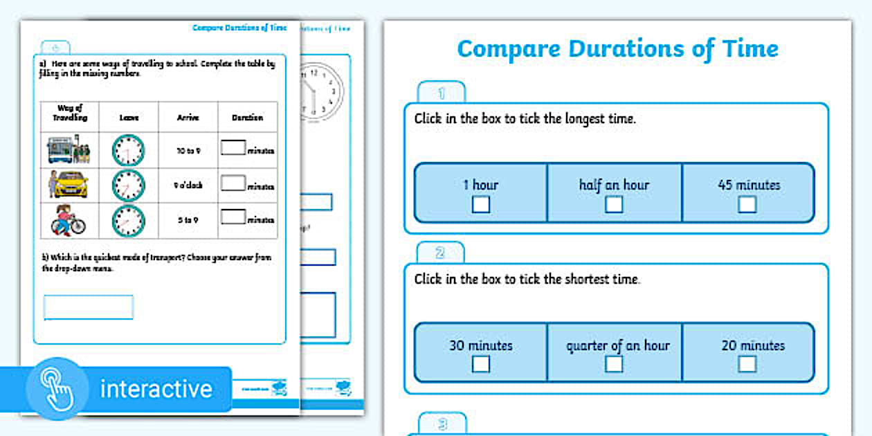 👉 Compare Durations of Time Year 2 | Twinkl | White Rose Maths
