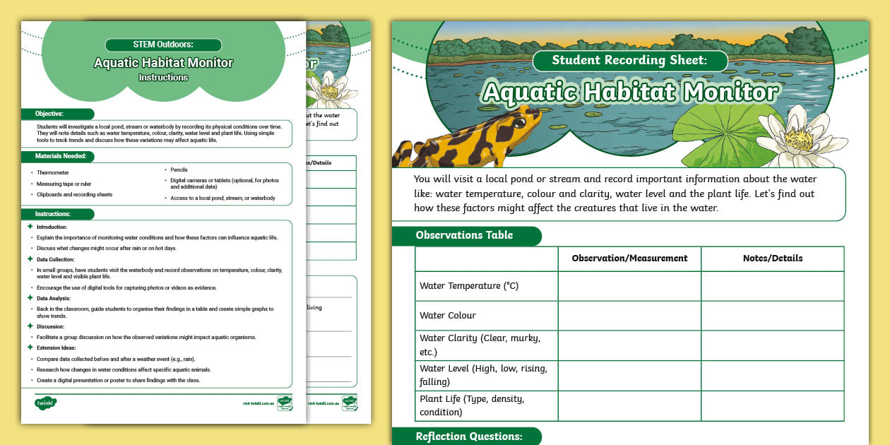STEM Outdoors: Aquatic Habitat Monitor (teacher made)