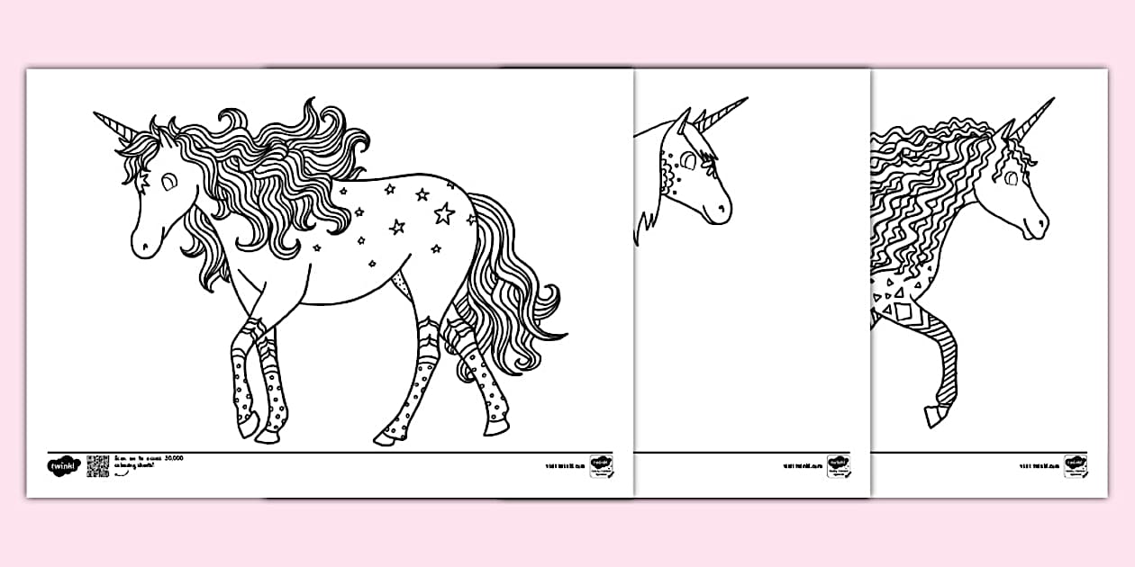 Unicorn Mindfulness Colouring Sheets - Mindfulness - Twinkl