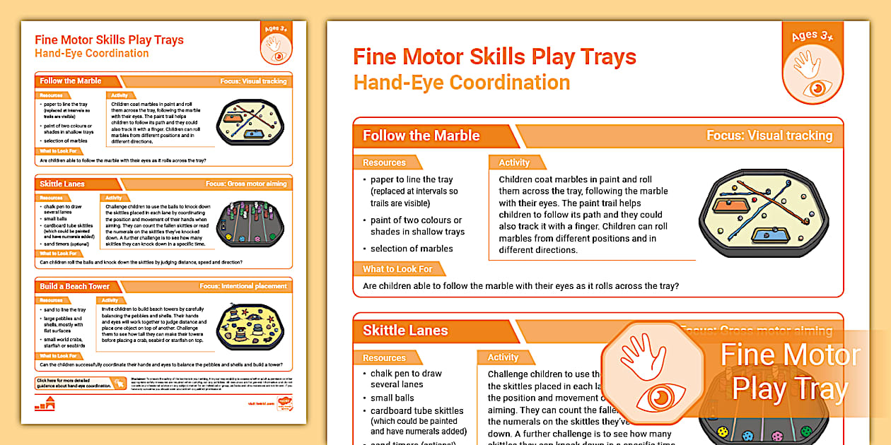 Hand-Eye Coordination Fine Motor Skills Play Trays (Set 1)