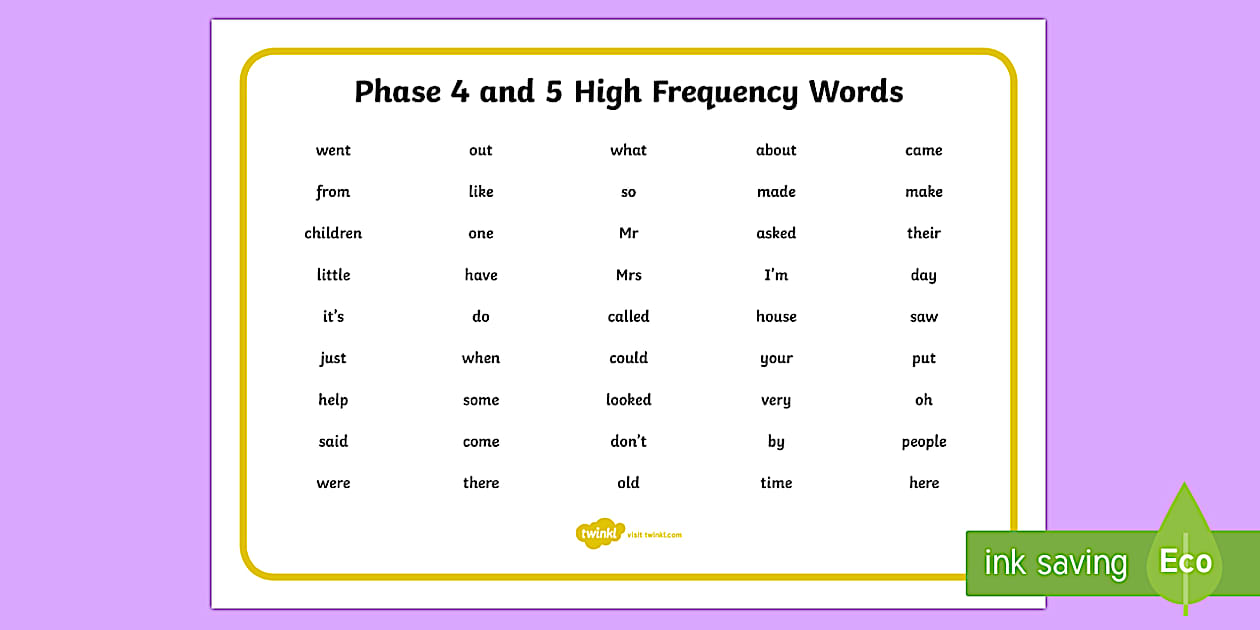 Precursive Phase 4 and 5 High Frequency Word Mat - Twinkl
