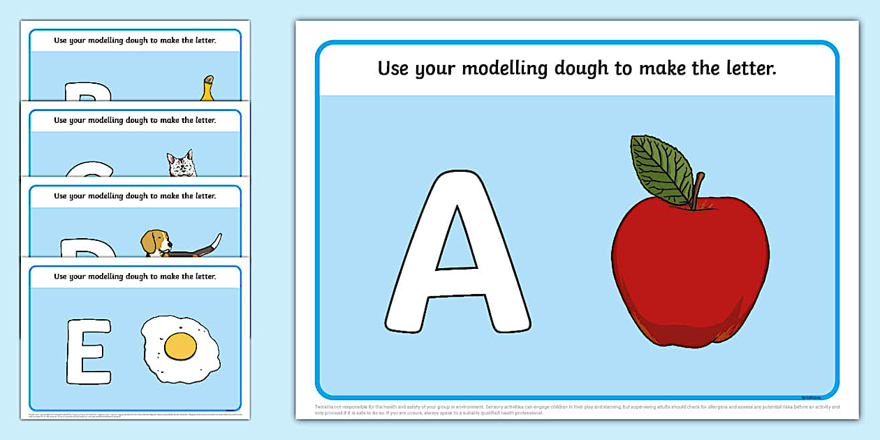 Alphabet Uppercase Playdough Mats (teacher made) - Twinkl