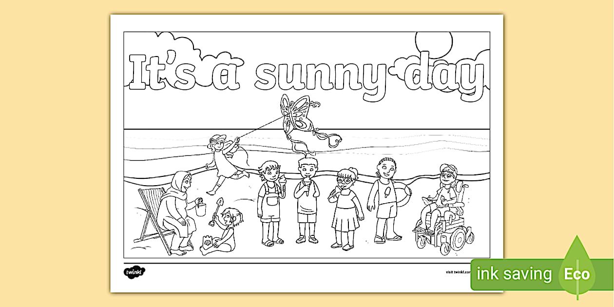 It's a Sunny Day Colouring (teacher made) - Twinkl