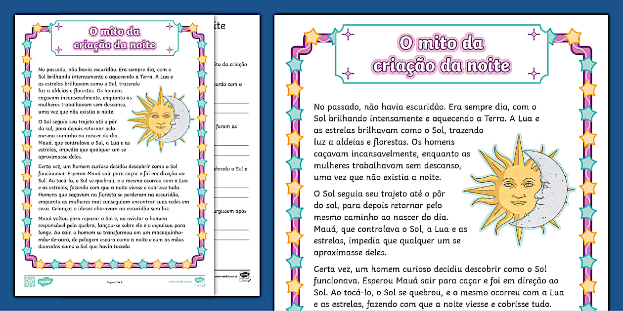 Folclore brasileiro: a criação da noite - Twinkl