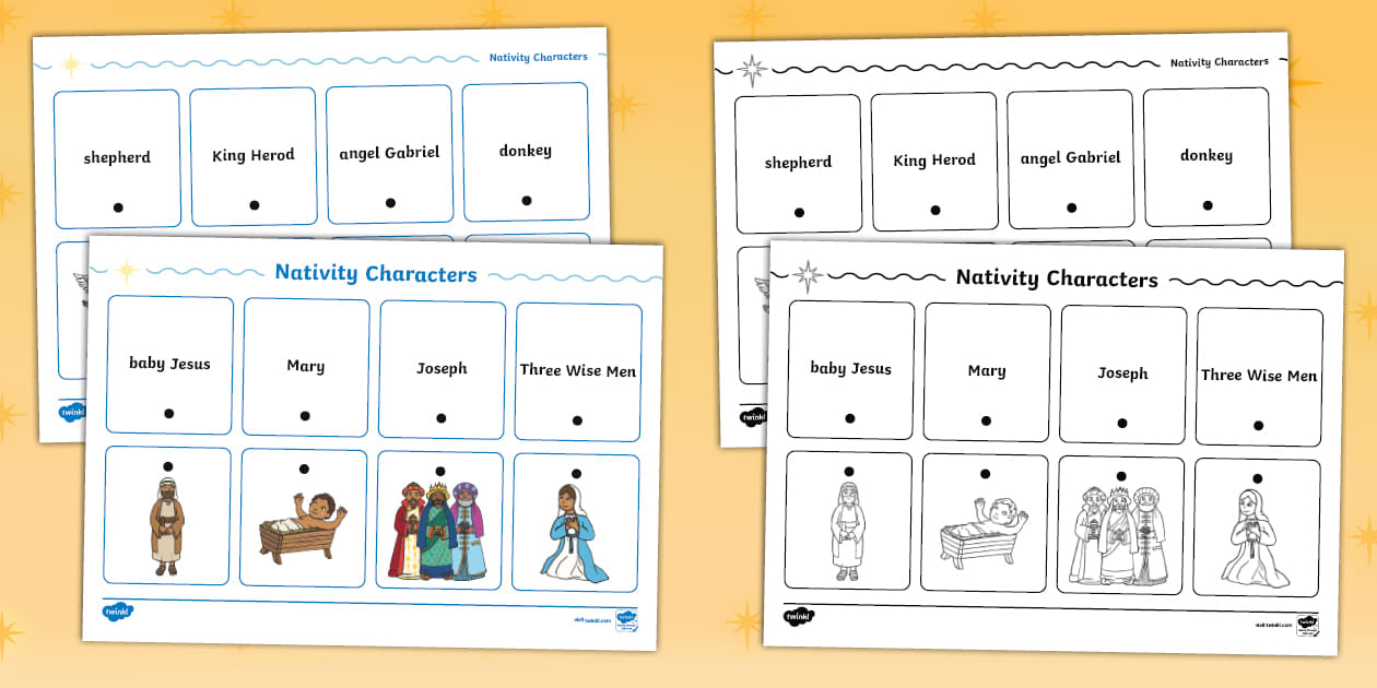 Nativity Characters Thread Matching Activity (teacher made)
