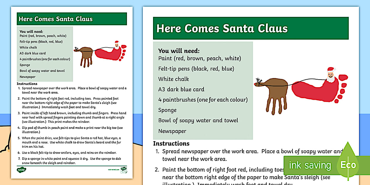 Here Comes Santa Claus Activity (teacher made) - Twinkl