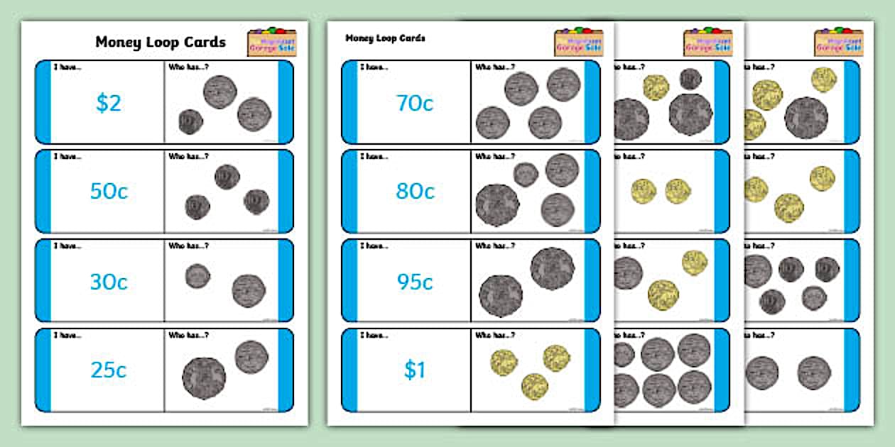 The Magnificent Garage Sale - Australian Money Loop Cards