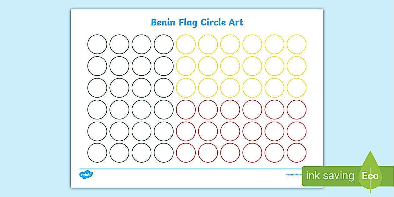 Benin Flag Circle Art Worksheet | Twinkl | Flags | KS1