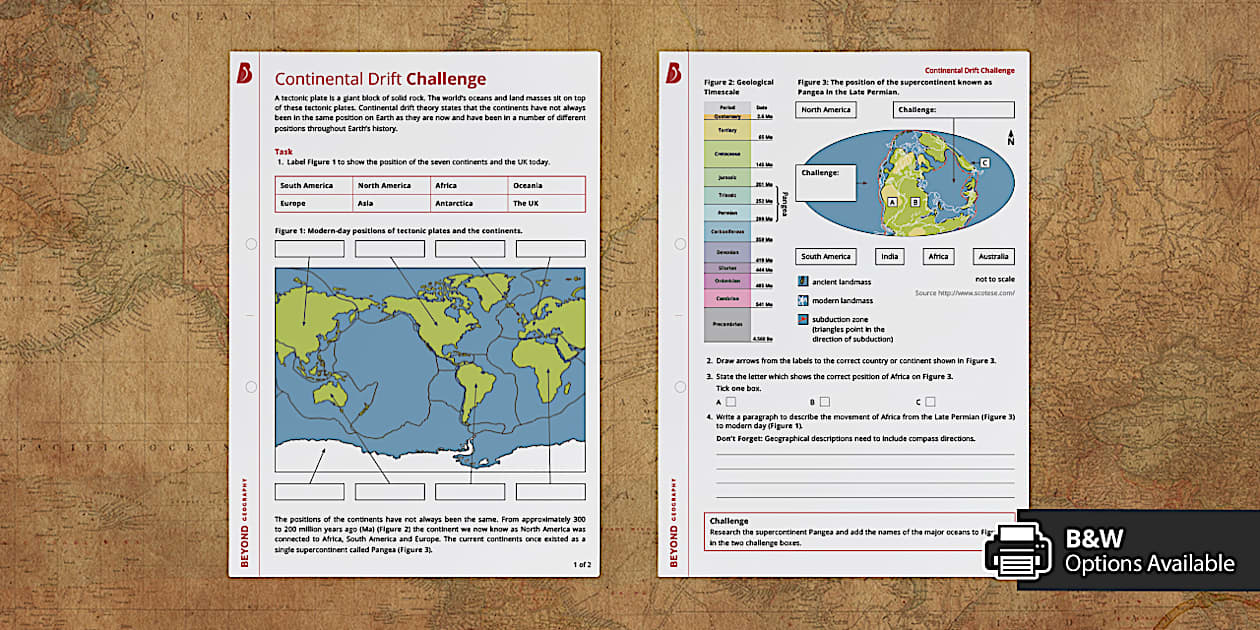 Continental Drift Challenge (Teacher-Made) - Twinkl