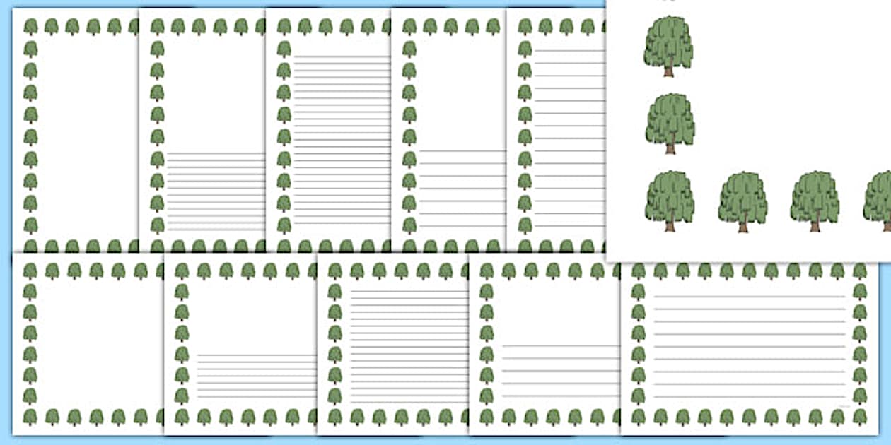Editable Willow Tree Themed Page Borders (teacher made)