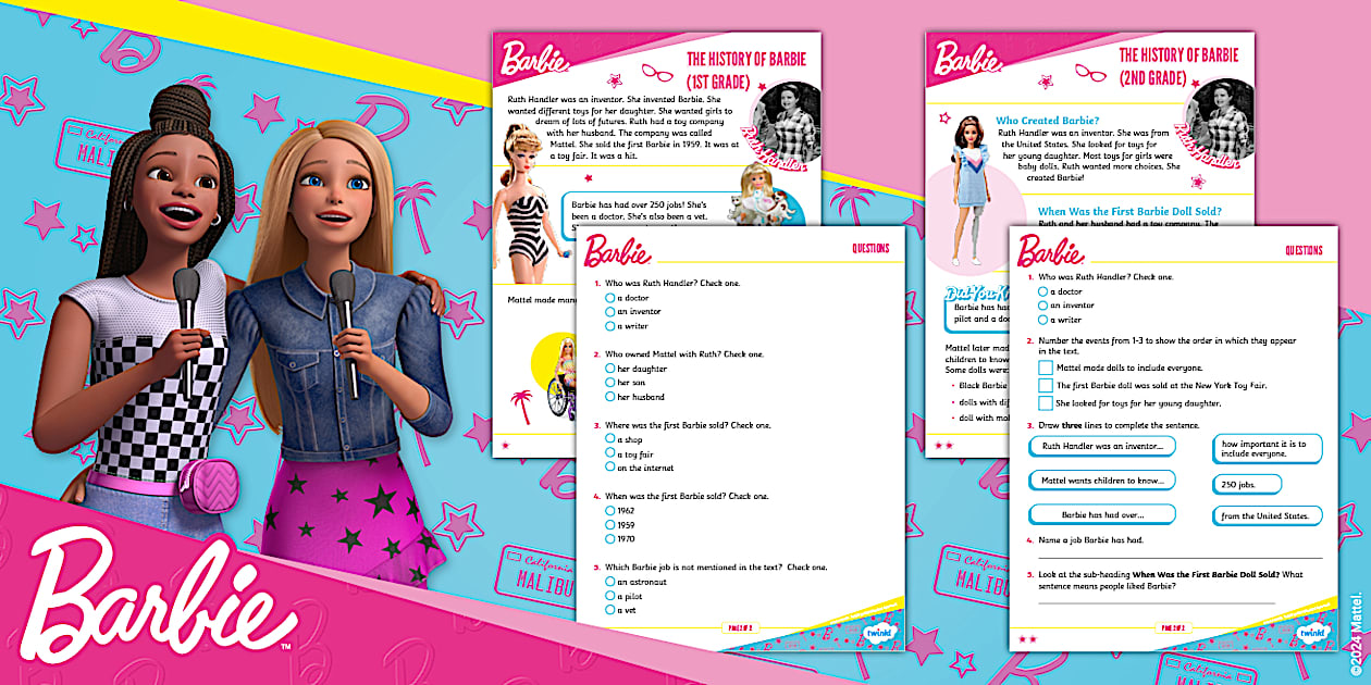 Barbie: The History of Barbie Reading Comprehension - Twinkl