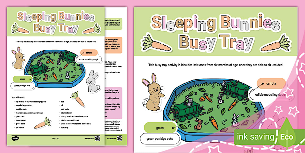 Sleeping Bunnies Busy Tray - Twinkl