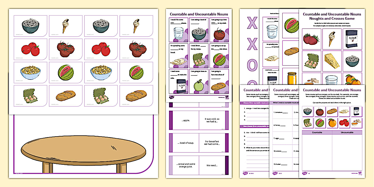 Countable and Uncountable Nouns - Twinkl