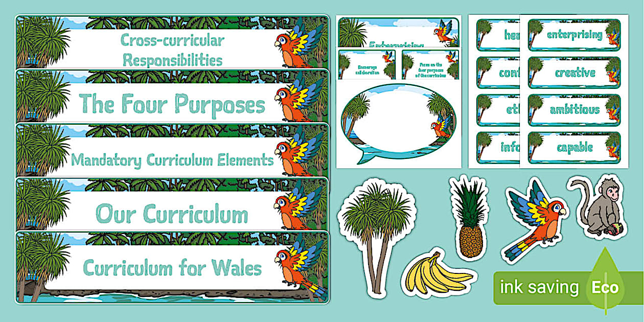 Curriculum for Wales Tropical Themed Display Pack | Twinkl