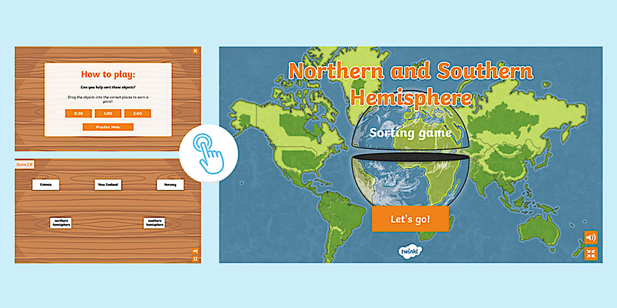 Northern and Southern Hemisphere Interactive Sorting Game