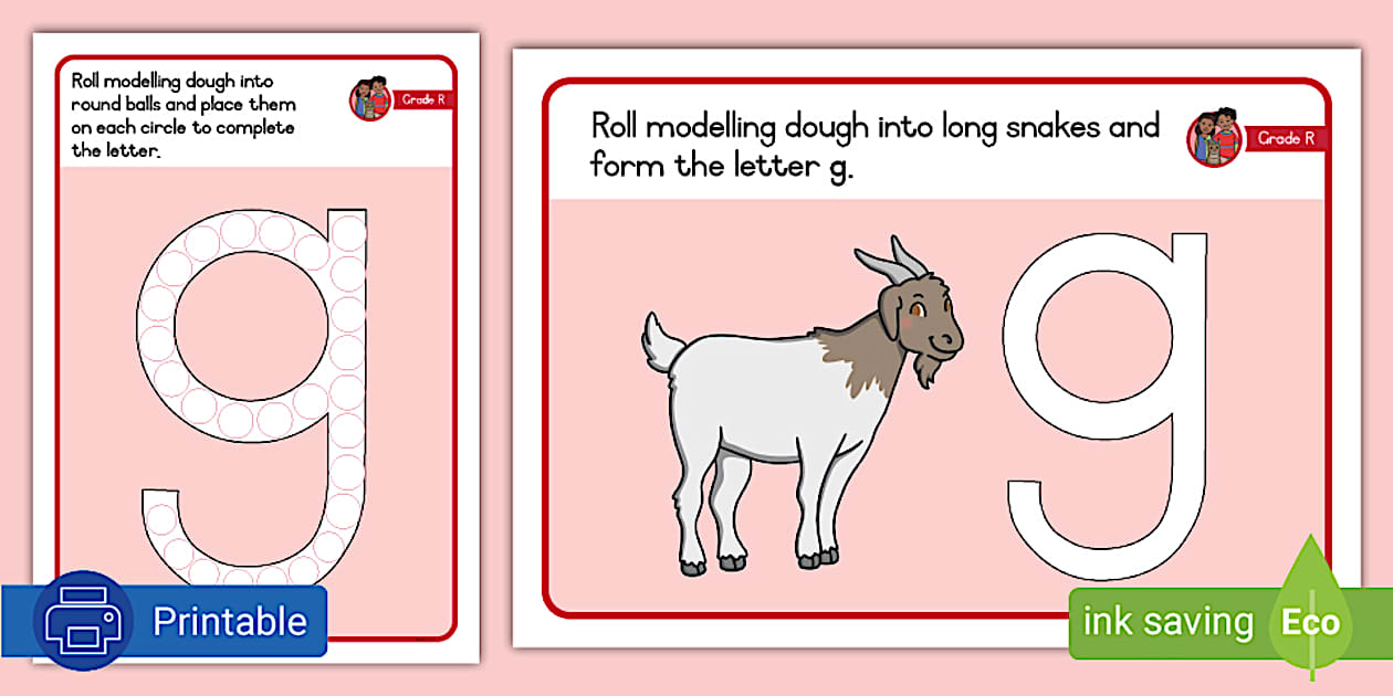 Gr. R Phonics: Letter G Modelling Dough Playmats - Twinkl