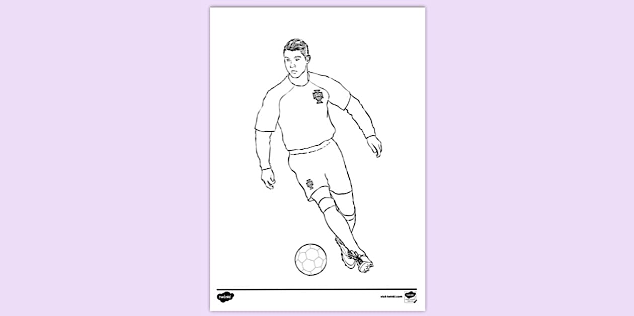 Cristiano Ronaldo Portugal Colouring | Colouring Sheet