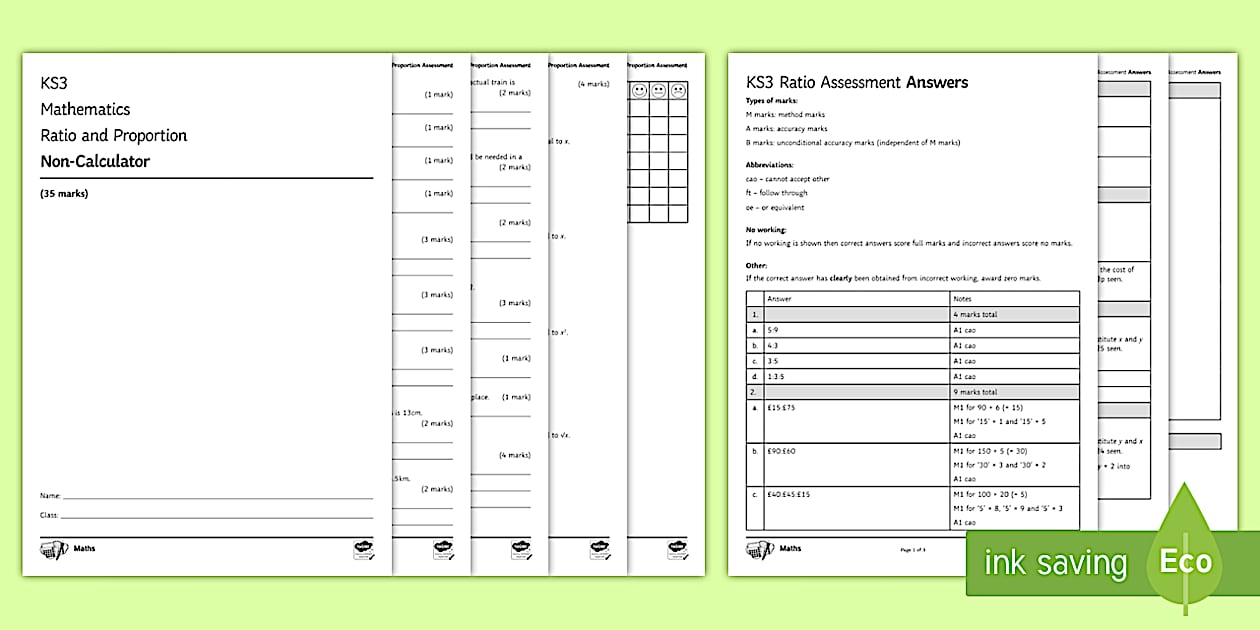 Ratio and Proportion Assessment Pack (teacher made) - Twinkl