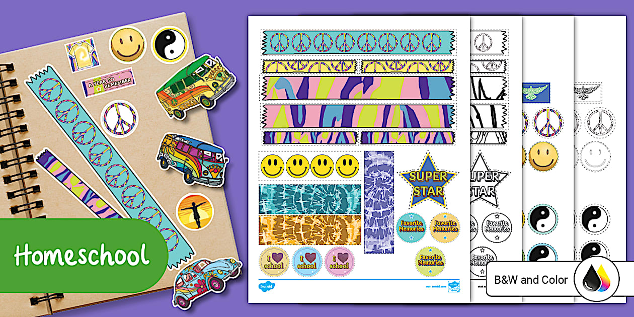 Peace Out End of the School Year Scrapbook Cutouts - Twinkl