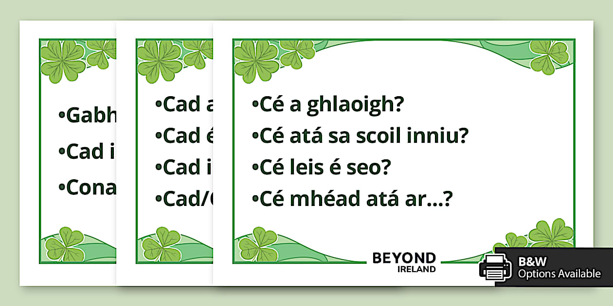 Frásaí agus Ceisteanna Laethúil Póstaeir (teacher made)