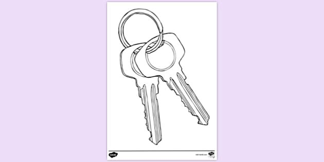 Blank Keys Colouring | Colouring Sheets - Twinkl