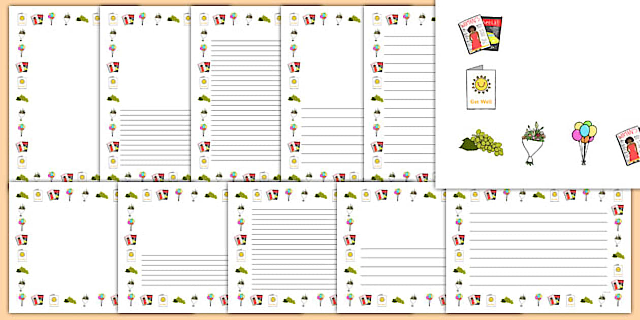 Get Well Soon Themed Page Borders (teacher made) - Twinkl