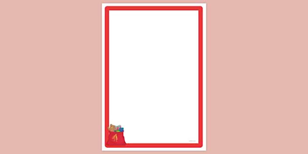 Simple Blank Santa's Sack Page Border | Page Border | Twinkl