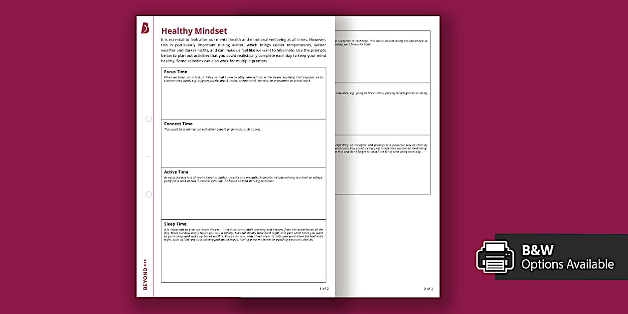 Healthy Mindset: Self-Reflection Activities | Beyond PSHE